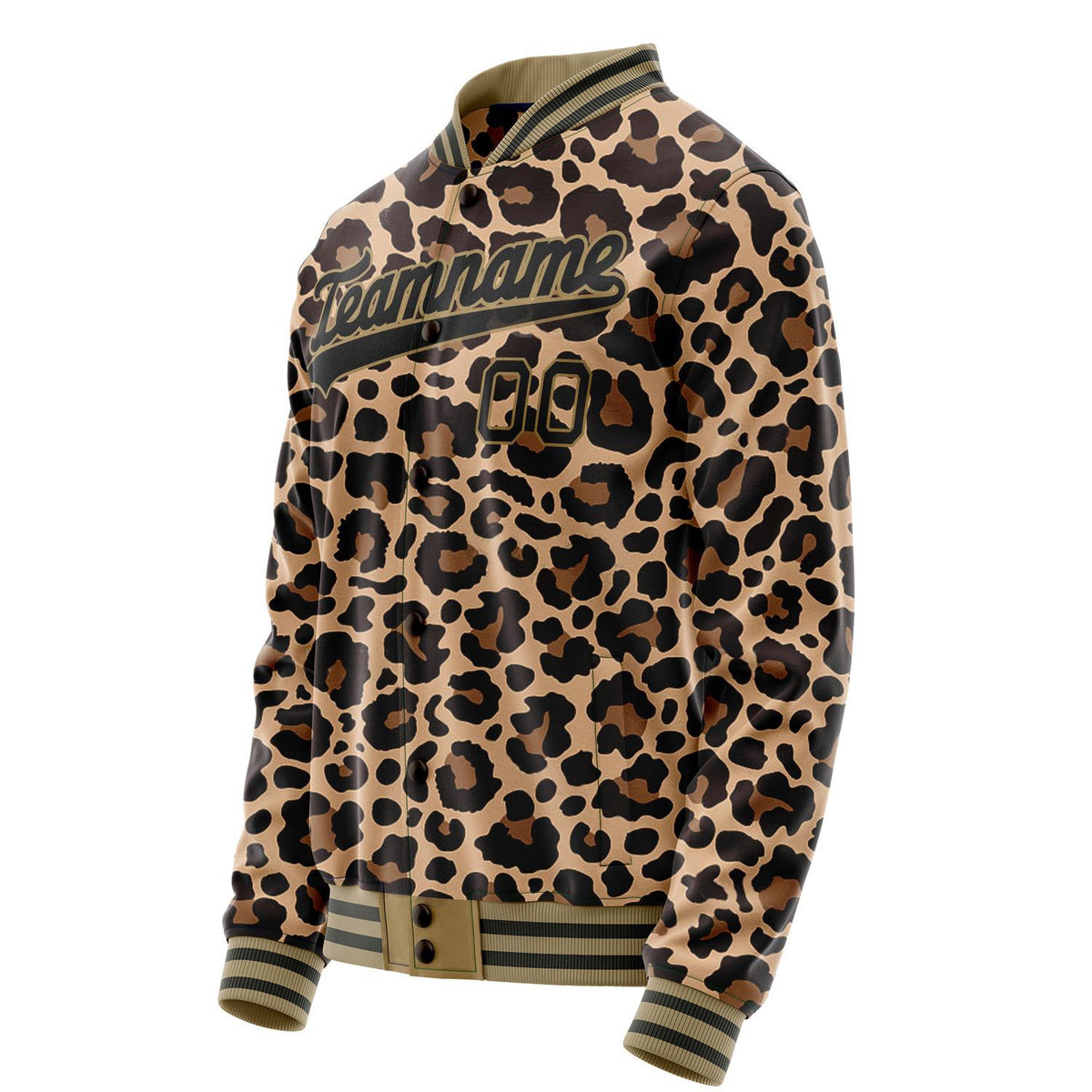 Free Design No Minimums Custom Brown Black Leopard 3D Varsity Letterman ...